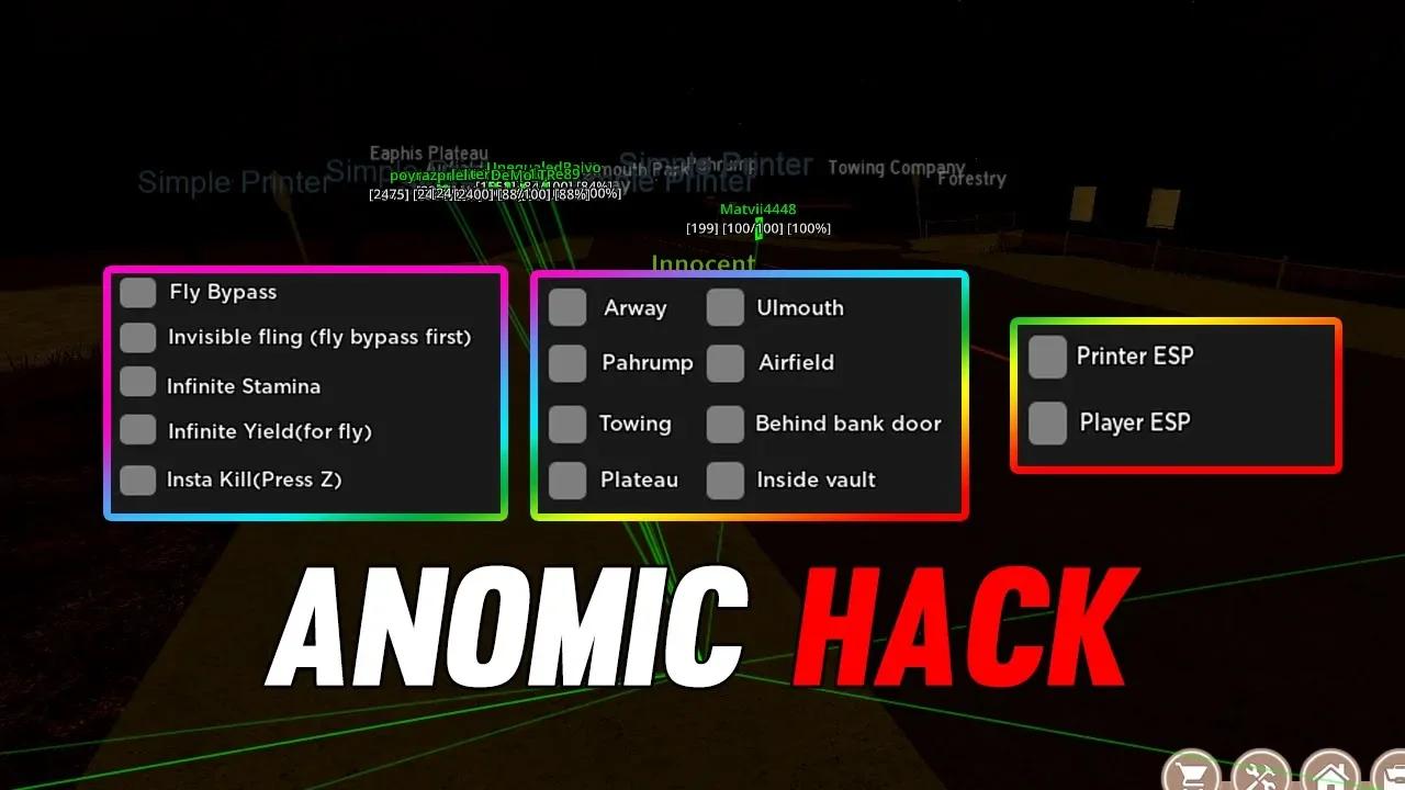 Anomic HACK | INFINITE MONEY, PRINET ESP, KILL ALL, ADMIN & MORE WORKING