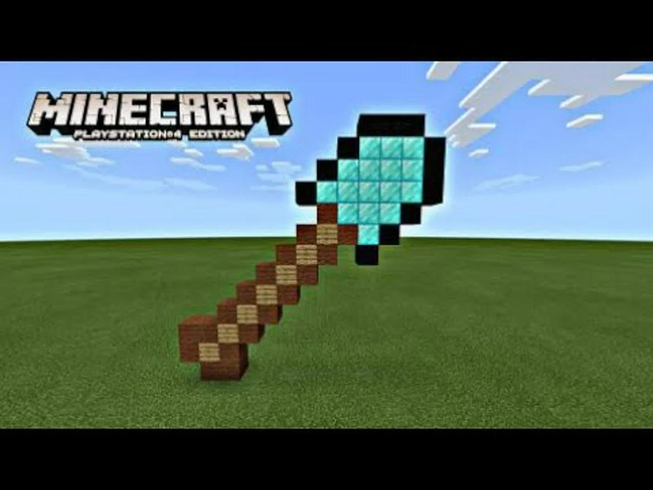 Minecraft: COMO FAZER UMA PIXEL ART DE PÁ DE DIAMANTE