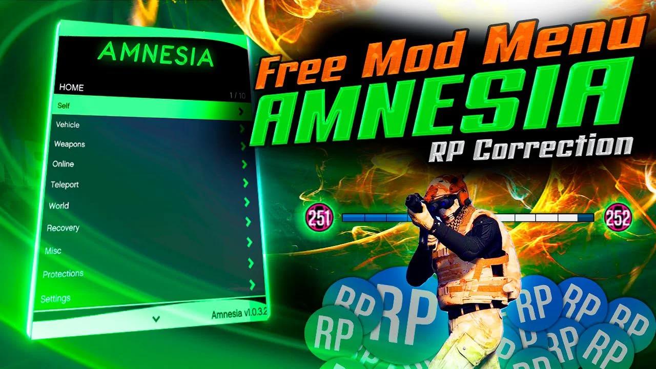ModMenu Free AMNESIA Option Rp Correction GTA 5 Online 1.67 | UNDETECTED