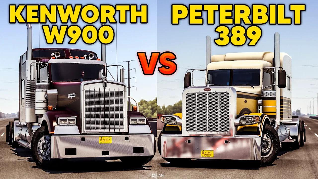 Kenworth W900 vs Peterbilt 389 Comparison - American Truck Simulator