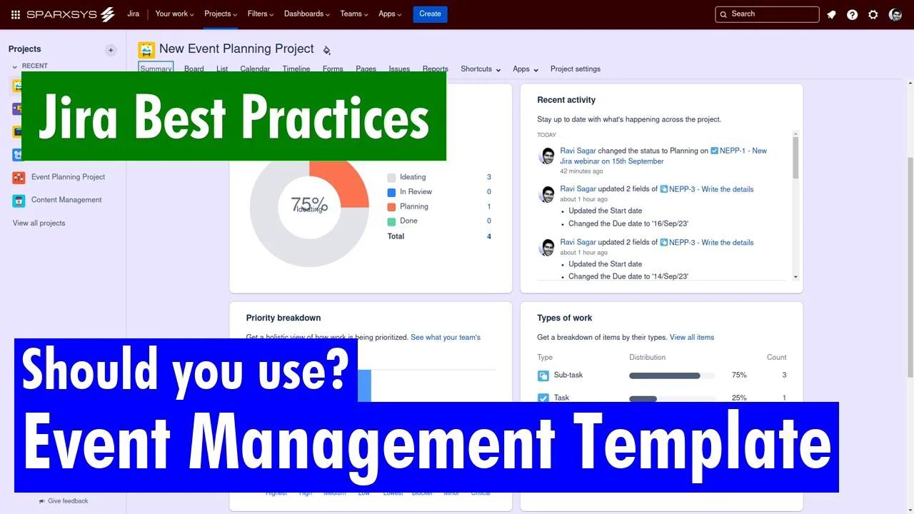 Jira Best Practices - Using Event Management template?