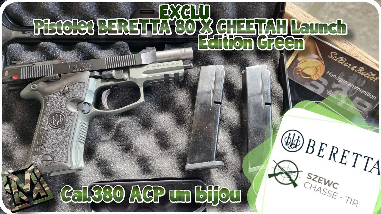 Nouveau pistolet Beretta 80x cheetah launch green édition cal.380 ACP Exclusivité