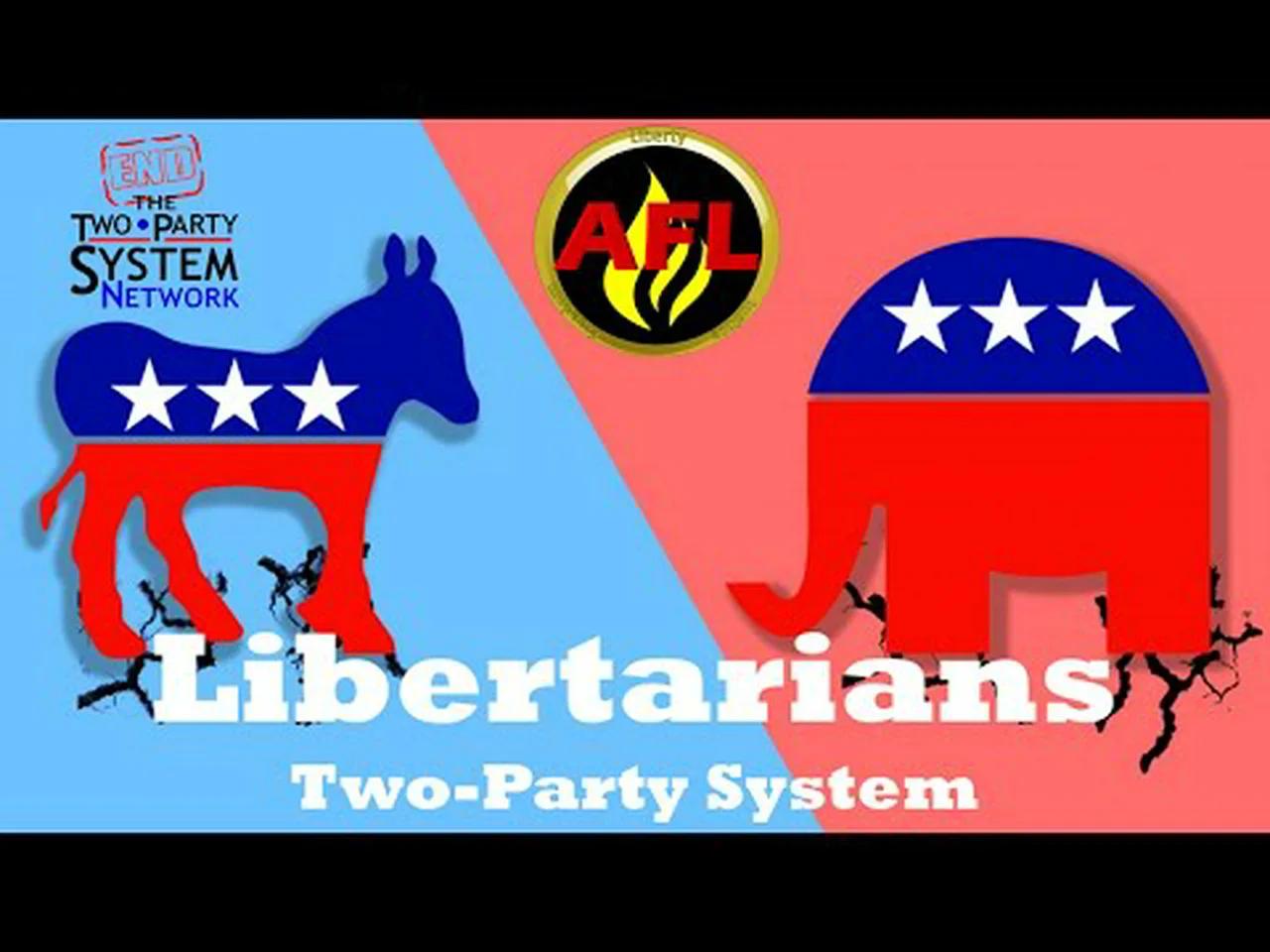 How do Libertarians view the Two-Party System?