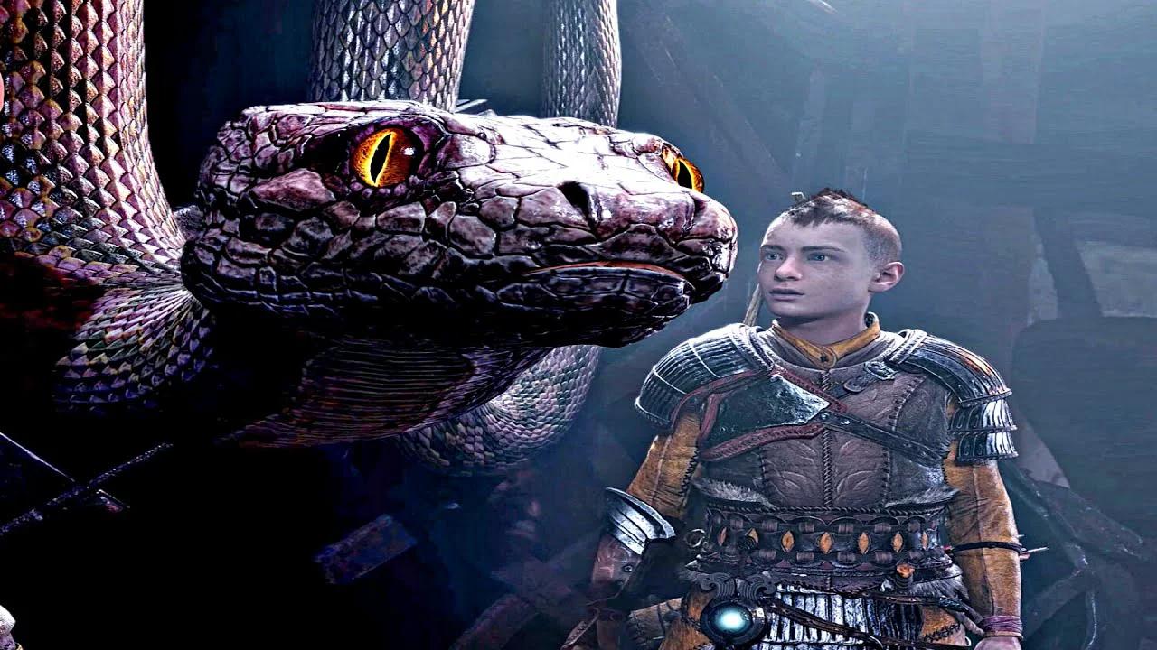 Atreus Creates The World Serpent Jormungandr Scene - God of War 5 ...