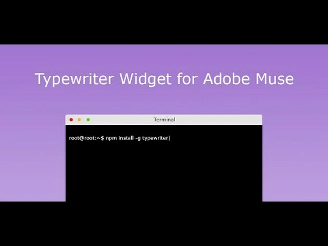 Typewriter Widget Adobe Muse