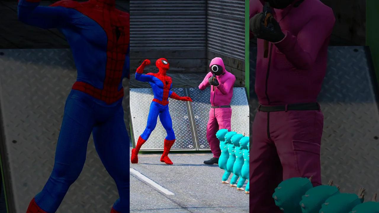 SPIDER-MAN SAVES BABY KIDNAPPED BY SQUID GAME GUARD #spiderman #gta5 # ...