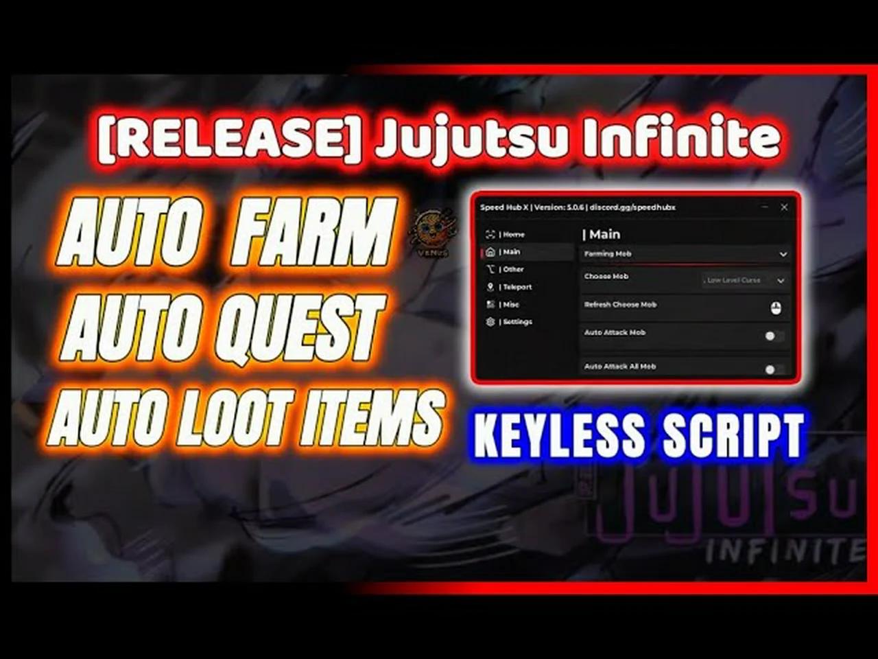 🔥NEW JUJUTSU INFINITE SCRIPT NO KEY 🔥 Auto Farm Boss, Get All Items ...