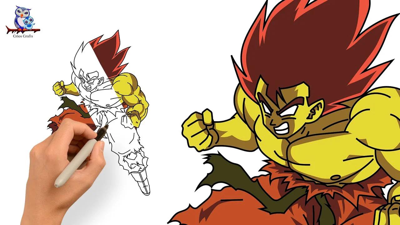 How to Draw Goku False Super Saiyan | Dragon Ball - Step by Step