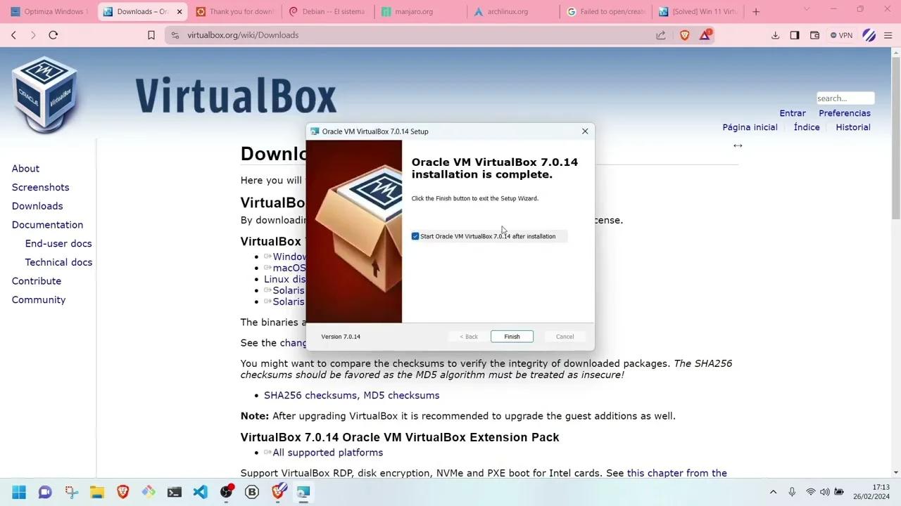 Instalar VirtualBox en Windows 11