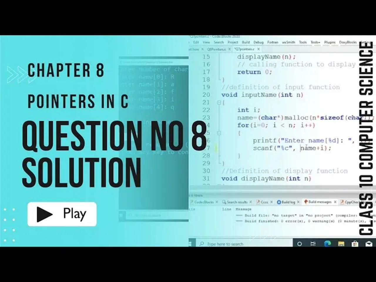 Class 10 Computer Science Chapter 8 Question 7 Solution