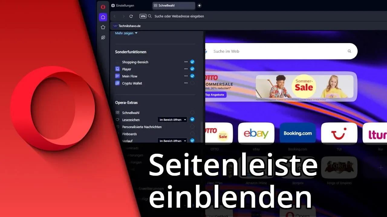 Opera Seitenleiste einblenden Tutorial