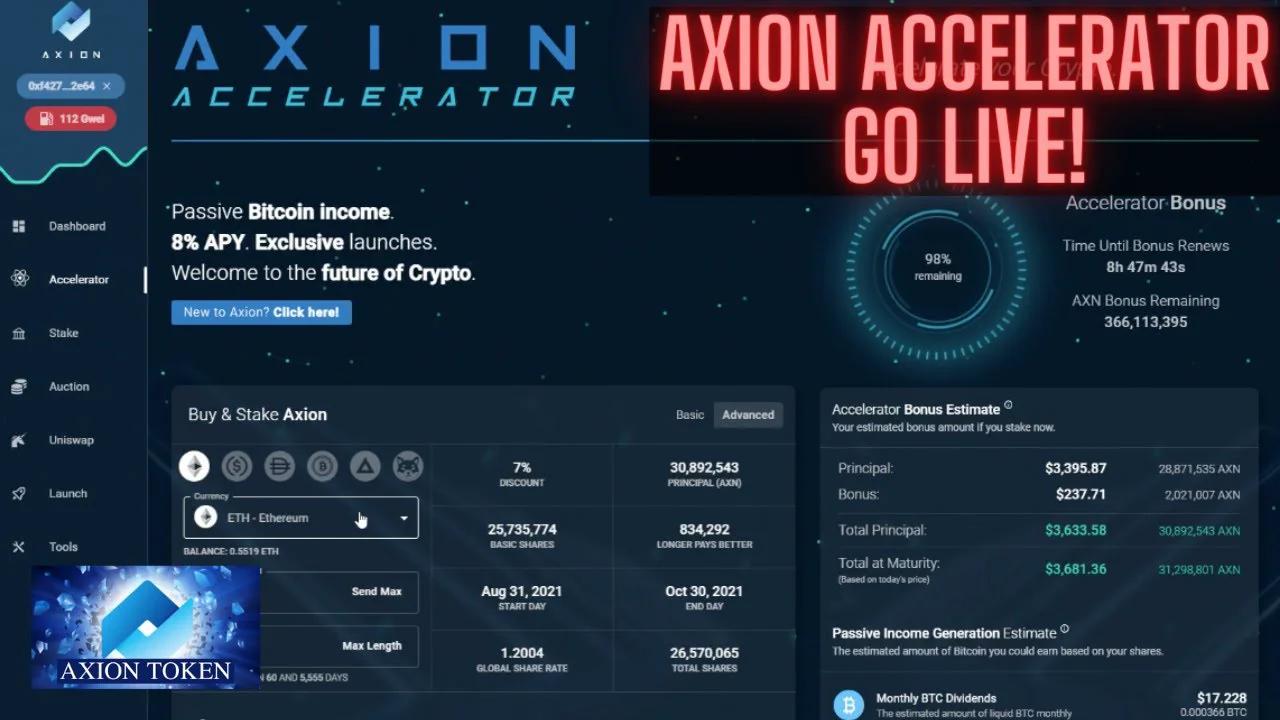 Axion ACCELERATOR GO LIVE! The Future of Staking! New UI/UX! $5000 Prize to One Lucky Buyer!