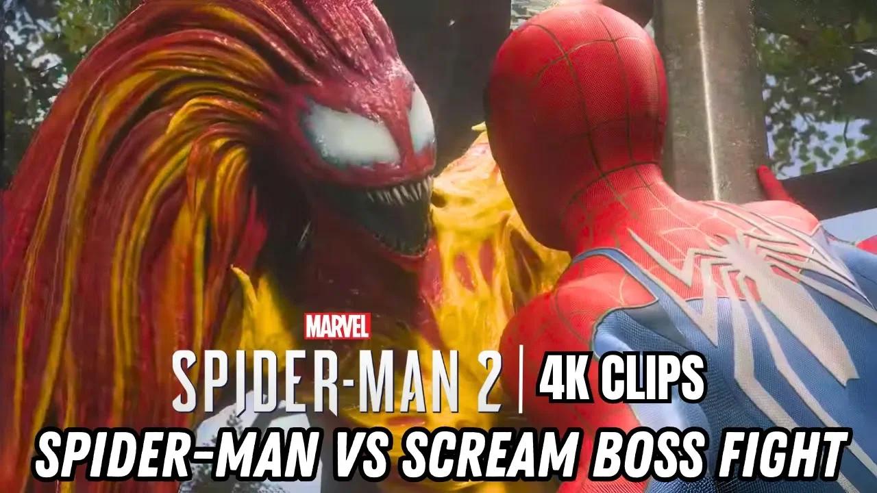 Spider-Man VS Scream Boss Fight | Marvel's Spider-Man 2 4K Clips ...