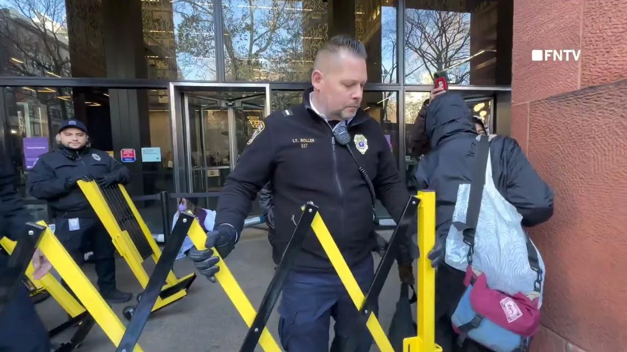 ARRESTS as Protesters BLOCK NYU Library, Chain Hands for Palestine - NYC