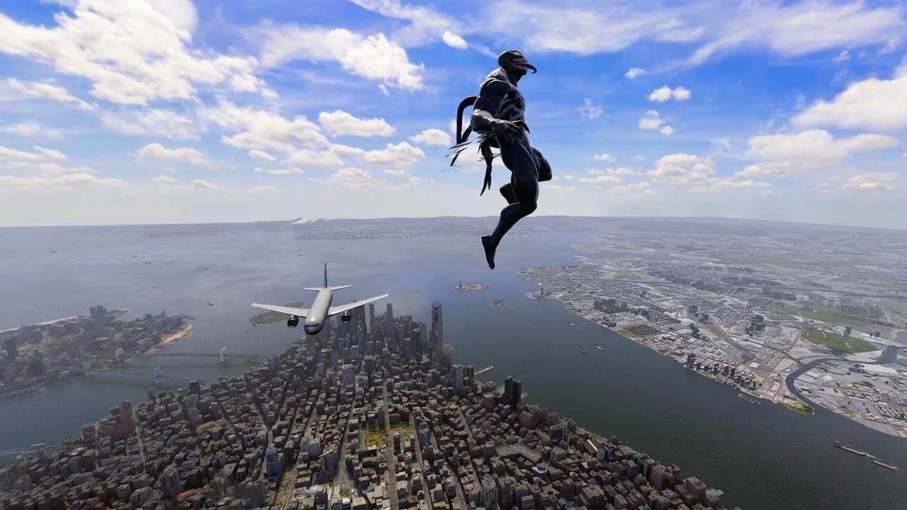 VENOM Jumping From Space Scene (4K 60FPS) Marvel's Spider-Man 2 Biggest ...