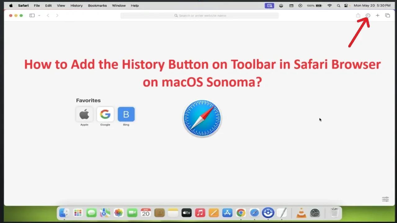 How To Add The History Button On Toolbar In Safari Browser On Macos Sonoma