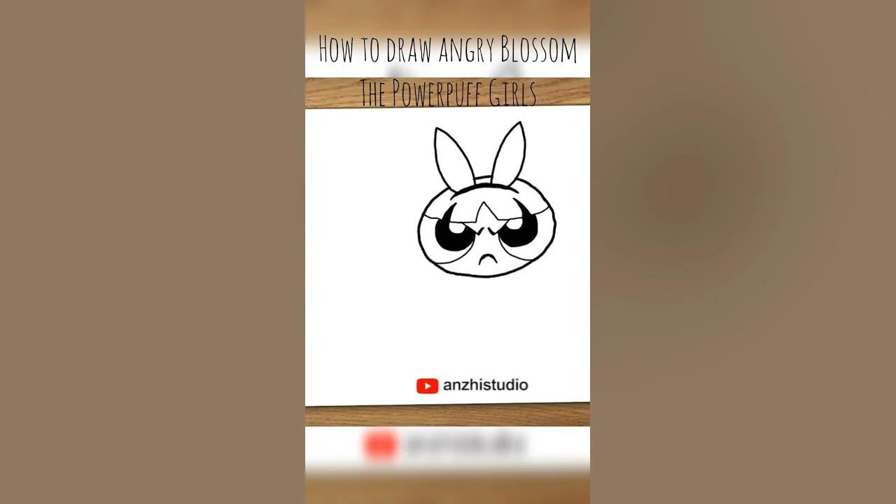 How to draw angry Blossom The Powerpuff Girls