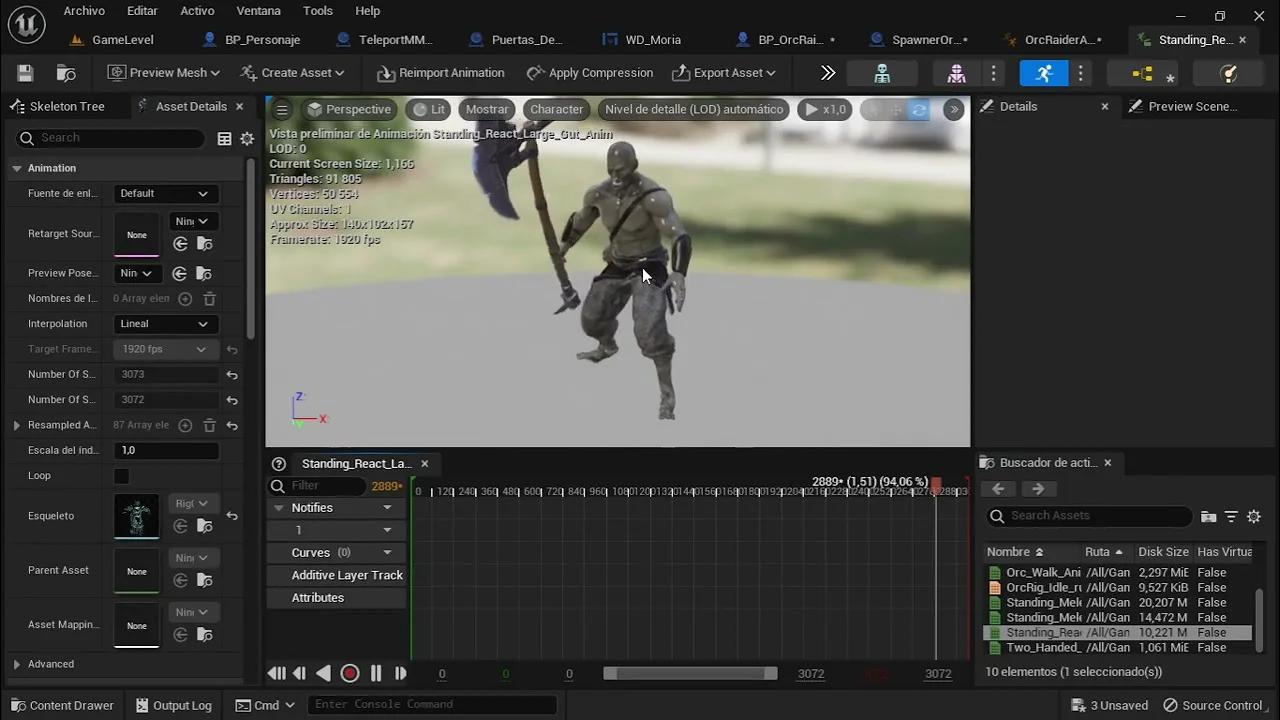 Unreal Engine 5.1 Enemigo Completo Parte 3 ( Recibe y genera daño, anim Muerte, Drop, experiencia)