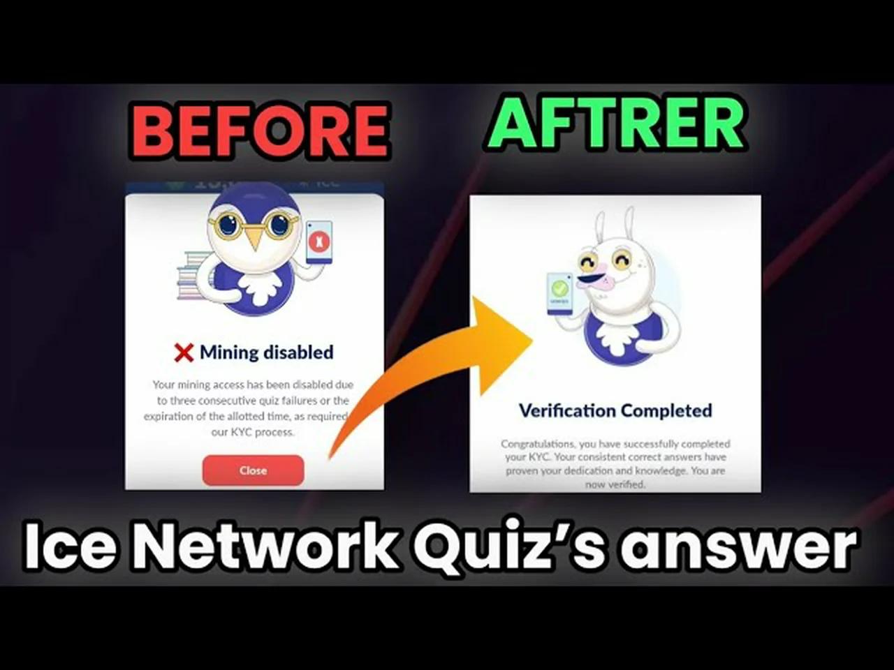 Ice network quiz 3 step kyc verificaton All question’s answer