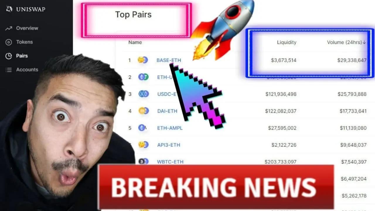 Base Protocol overtakes the number 1 trading volume on uniswap ...