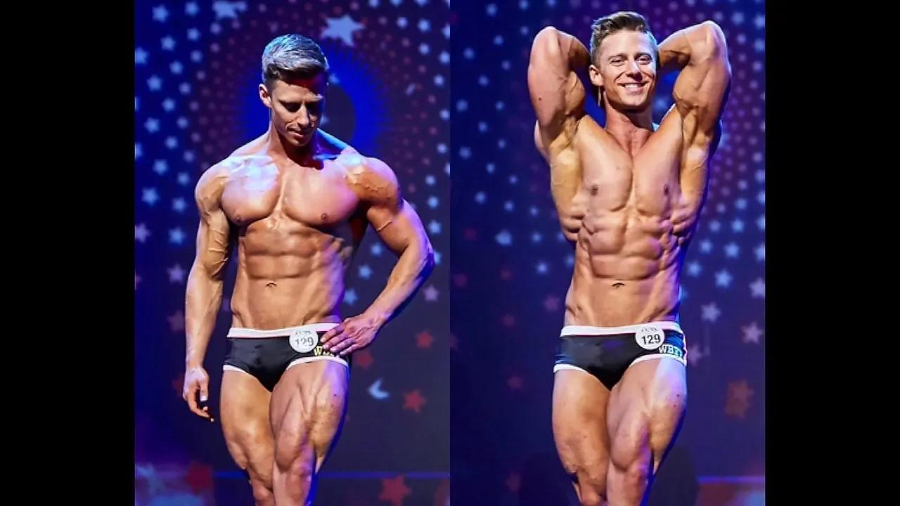 Muscle Model Tyson Dayley WBFF Pro Posing Flexing Styrke Studio