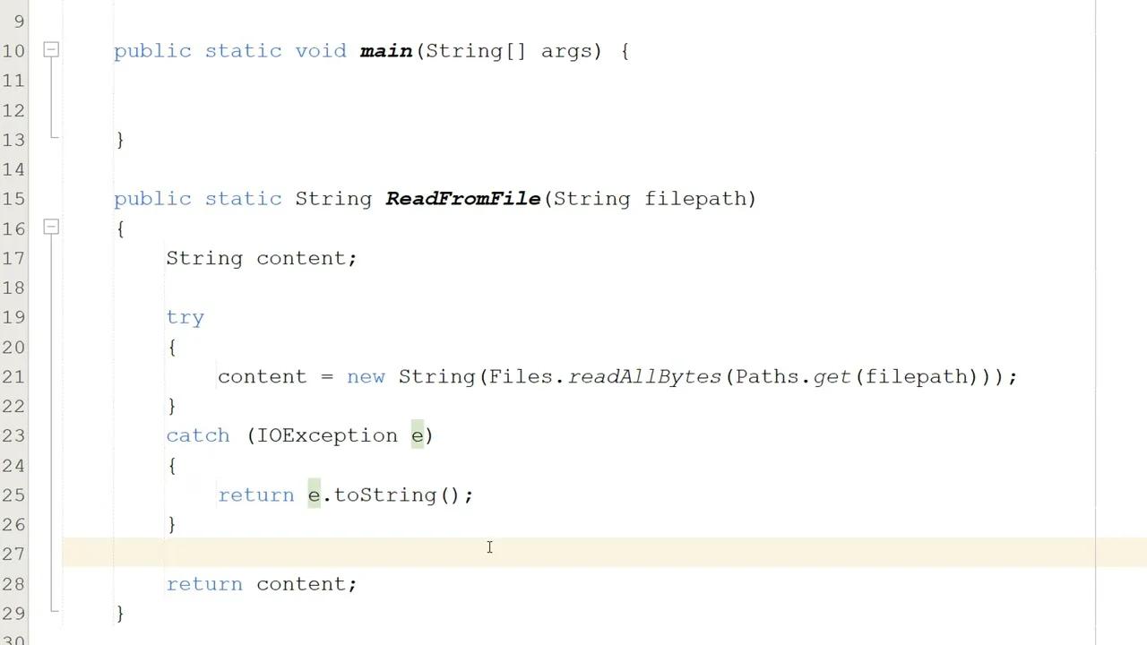 How To Read From A File Using Java Simple