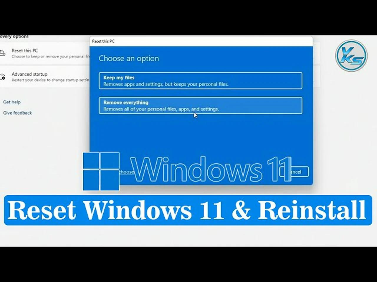 Reset This PC And Remove Everything in Windows 11