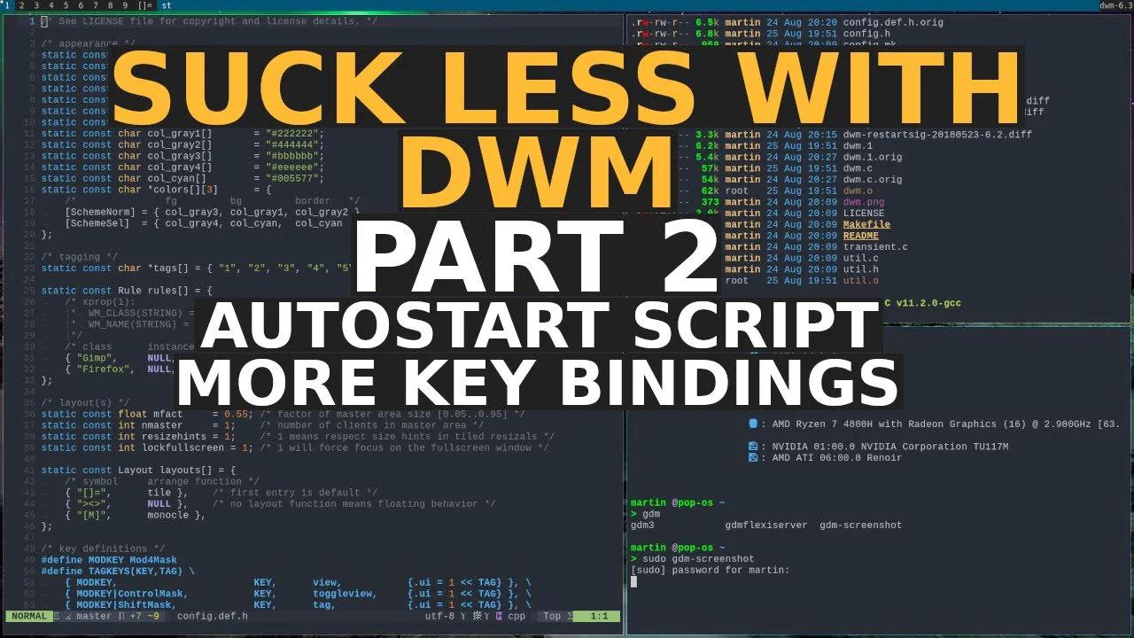 Setting up autostart.sh script in DWM ( and some more keybindings)