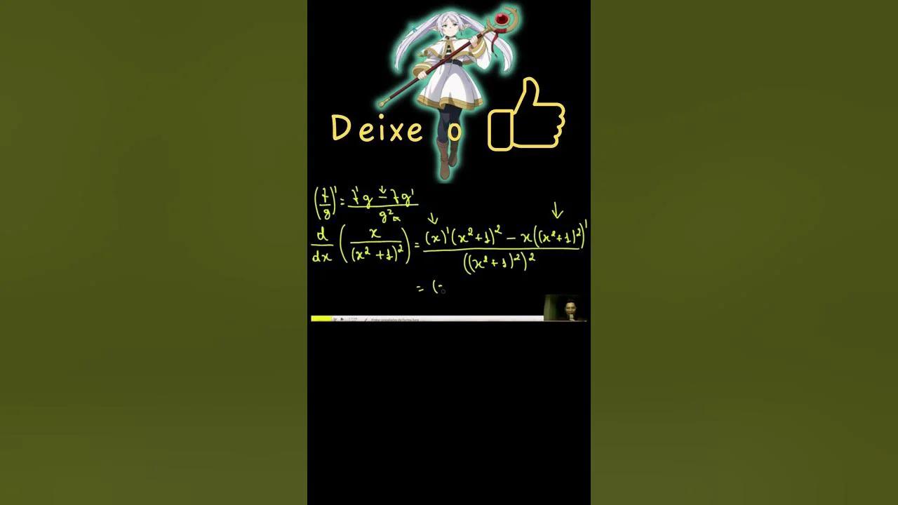 Derivada de função com fração pela regra do quociente - Exercício ...