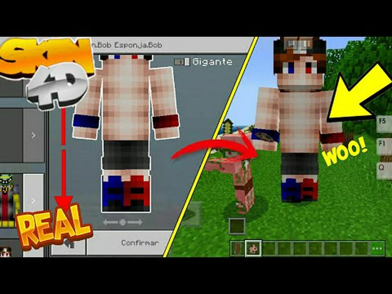 Skins 4D Para Minecraft Pe 1.6 || SkinPack 4D - Skin De Gigante