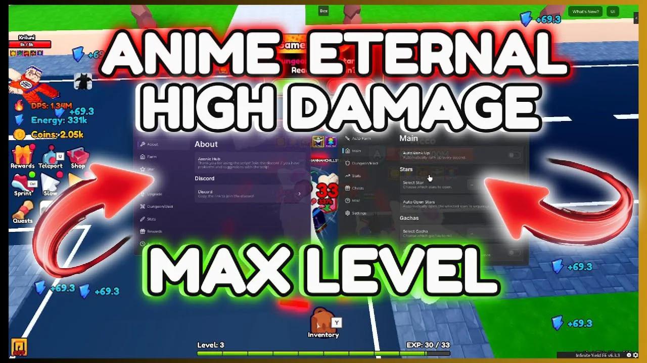 ANIME ETERNAL SCRIPT ROBLOX 🔥NEW 🔥AUTO QUEST, AURA DAMAGE