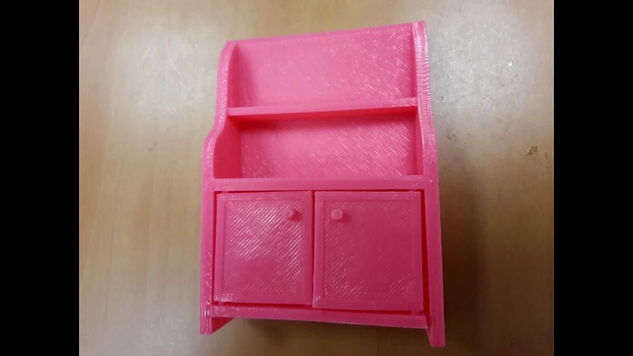 3D printing a miniature cupboard
