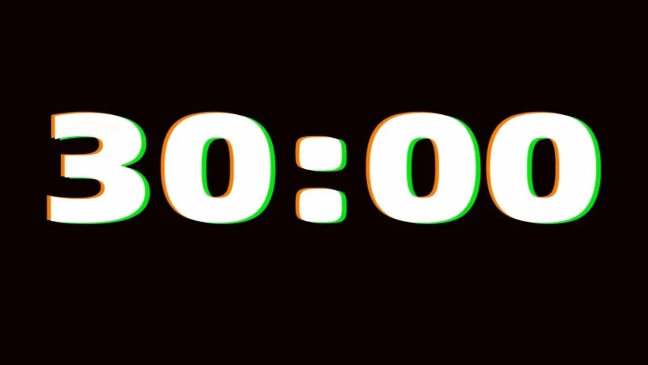 30 Minute Countdown Timer With No Sound | Silent 30-Minute Countdown Timer
