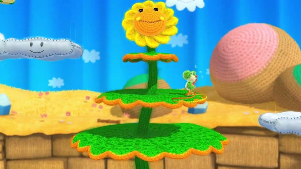 WORLD 1-1 - Yarn Yoshi Takes Shape | Yoshi's Woolly World | Walkthrough ...