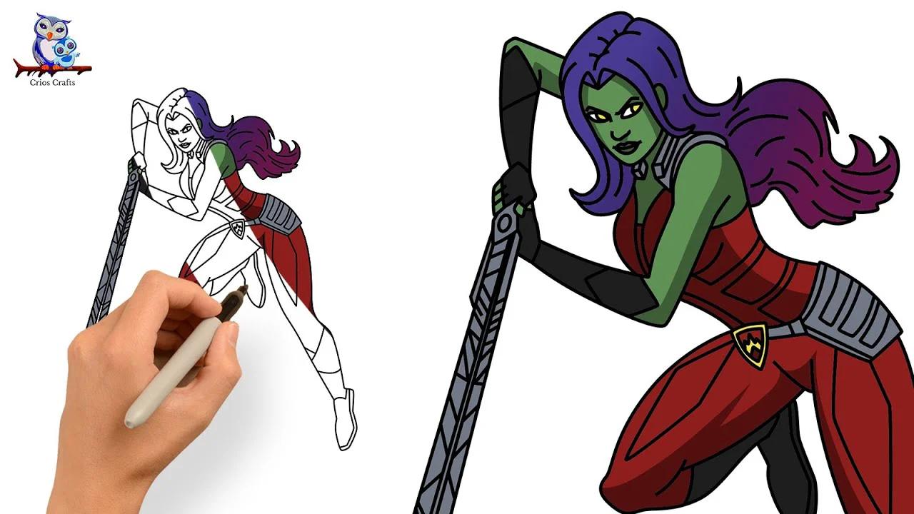 How to Draw Gamora - Guardians of the Galaxy Vol. 3