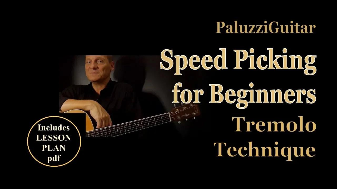 Speed Picking Guitar Lesson for Beginners [Tremolo Technique]