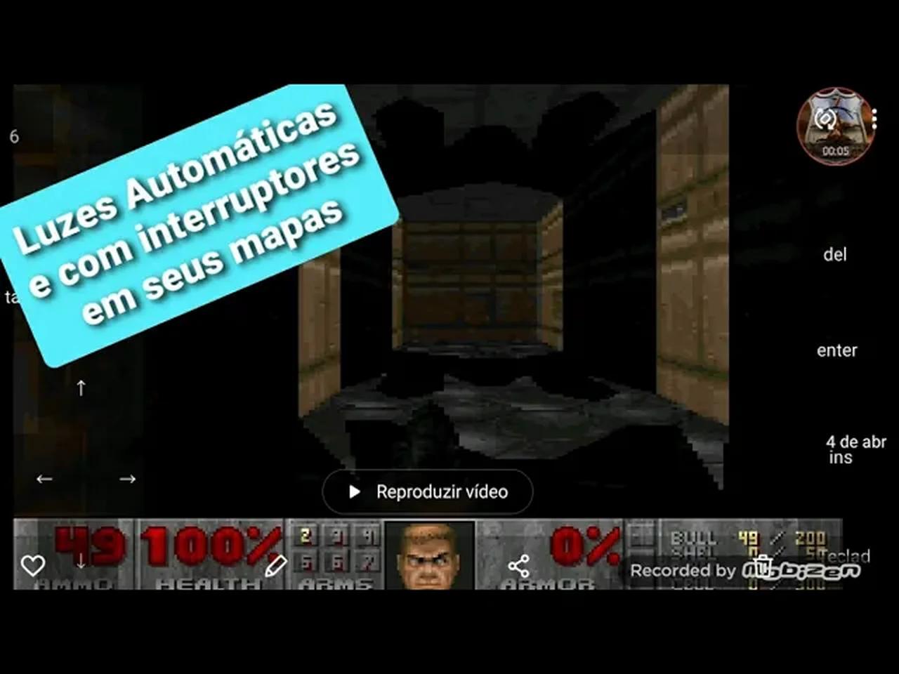 Como criar Mapas p Doom no celular 004 - Luzes com interruptores