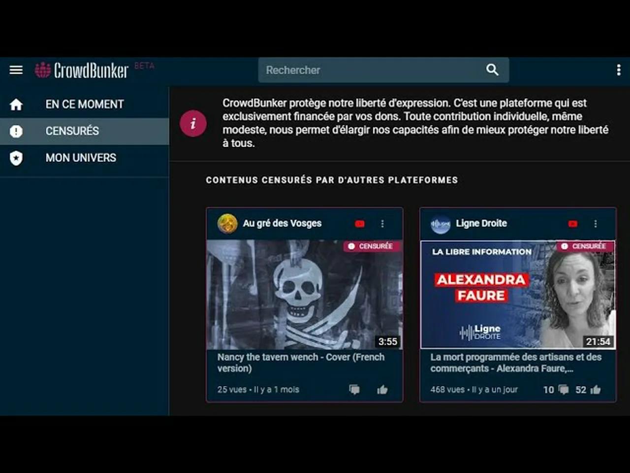 Pour lutter contre la censure YouTube, soutenez la plateforme Crowdbunker