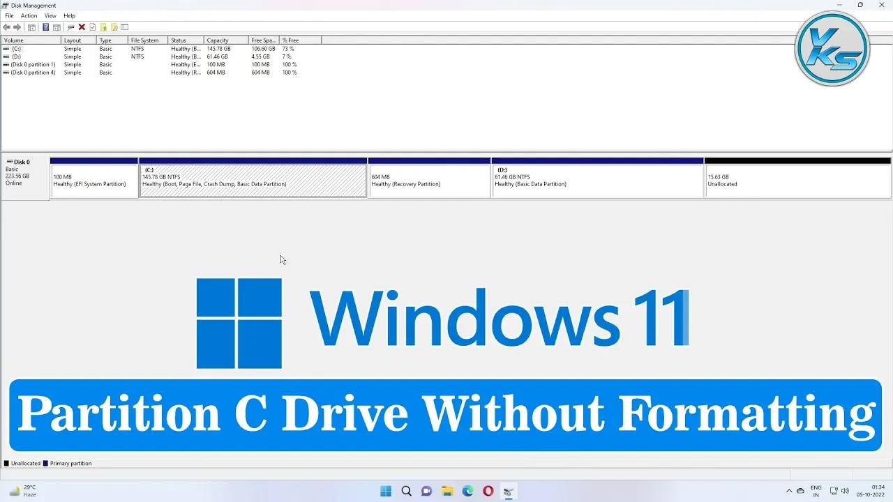 How To Partition C Drive On Windows 11 Without Formatting