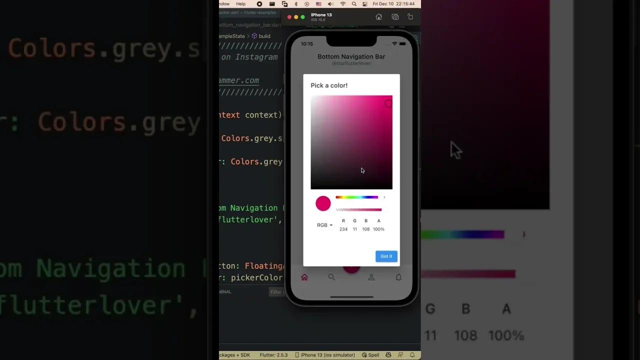 Flutter Floating Action Button 🔥 #shorts