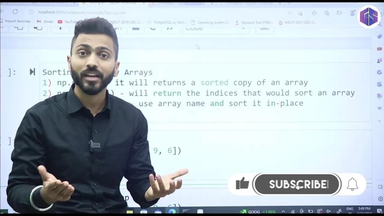Sorting 1D Numpy Array with Execution | Python 🐍 for Beginners