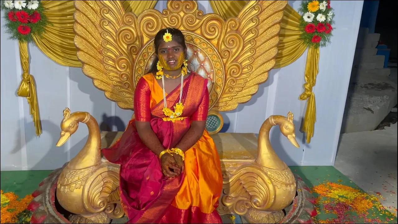 Navyasri Half saree Haldhi function Introduction video #haldhi # ...