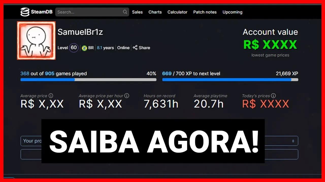 COMO SABER O VALOR DA SUA CONTA STEAM! - Tutorial 2023