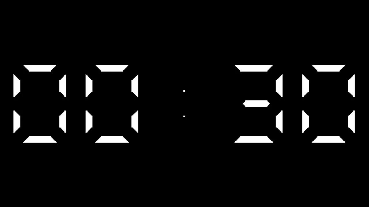 30 Minute Pixel Timer Count Down Countdown Timer 30 Mins 4k
