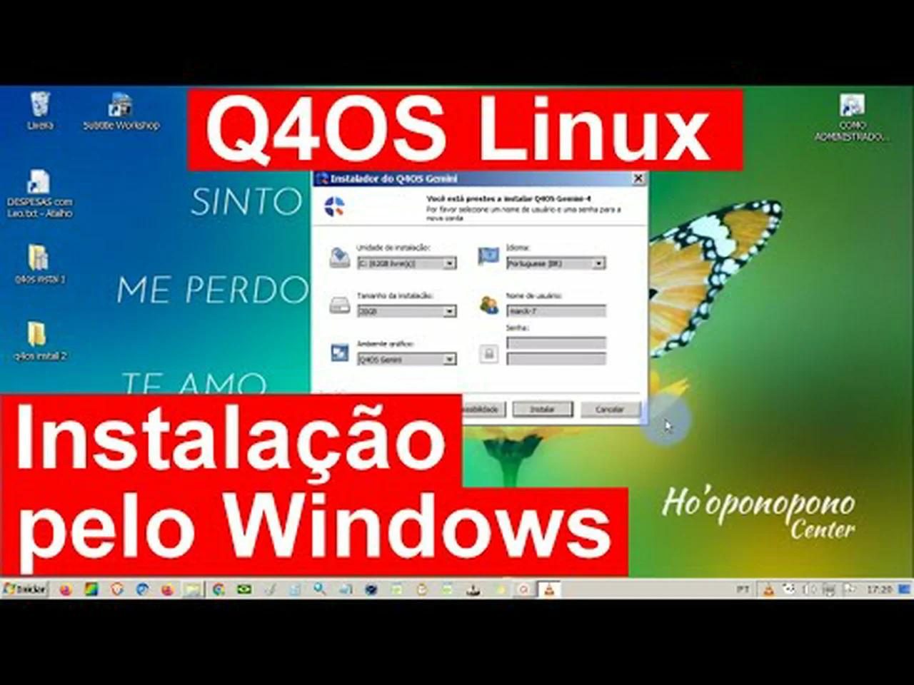 Q4OS Linux instalação pelo Windows em outra partição.