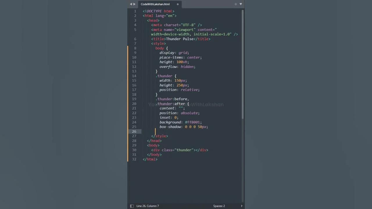 Pure Css Thunder Pulse Animation Html Css
