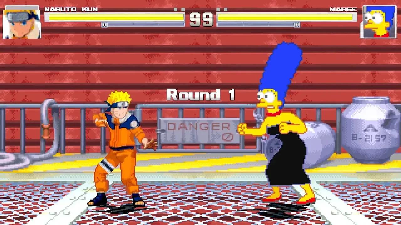 NARUTO vs MARGE SIMPSON LUTA ÉPICA INSANA DE MUGEN!