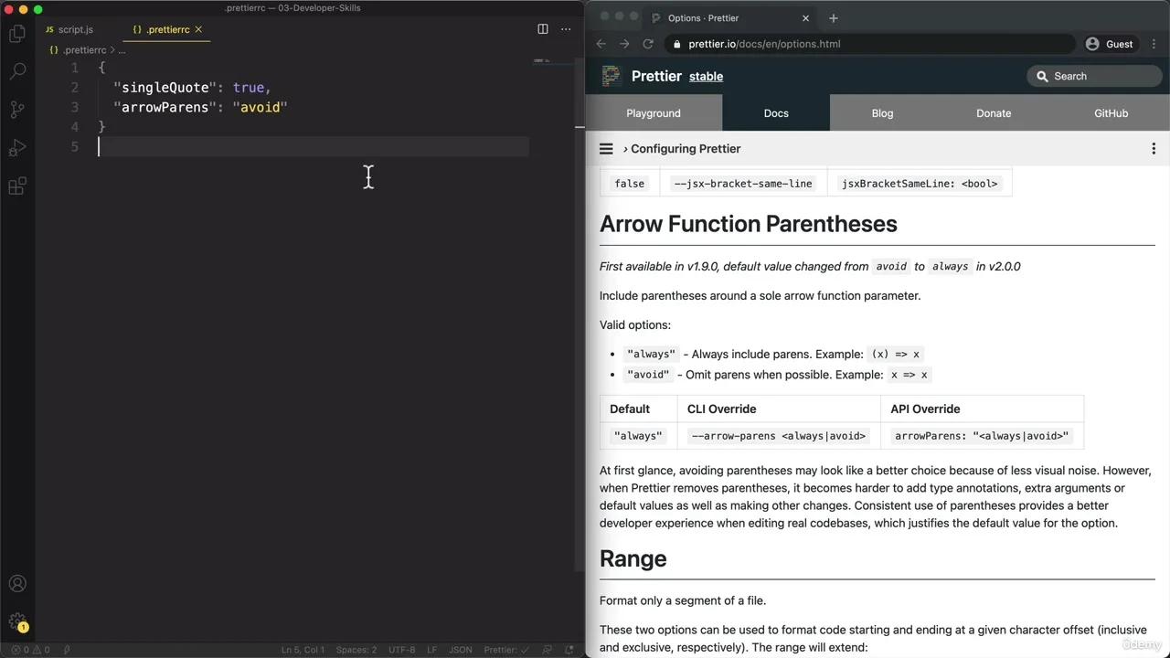 Setting Up Prettier And Vs Code Developer Skills Editor Setup