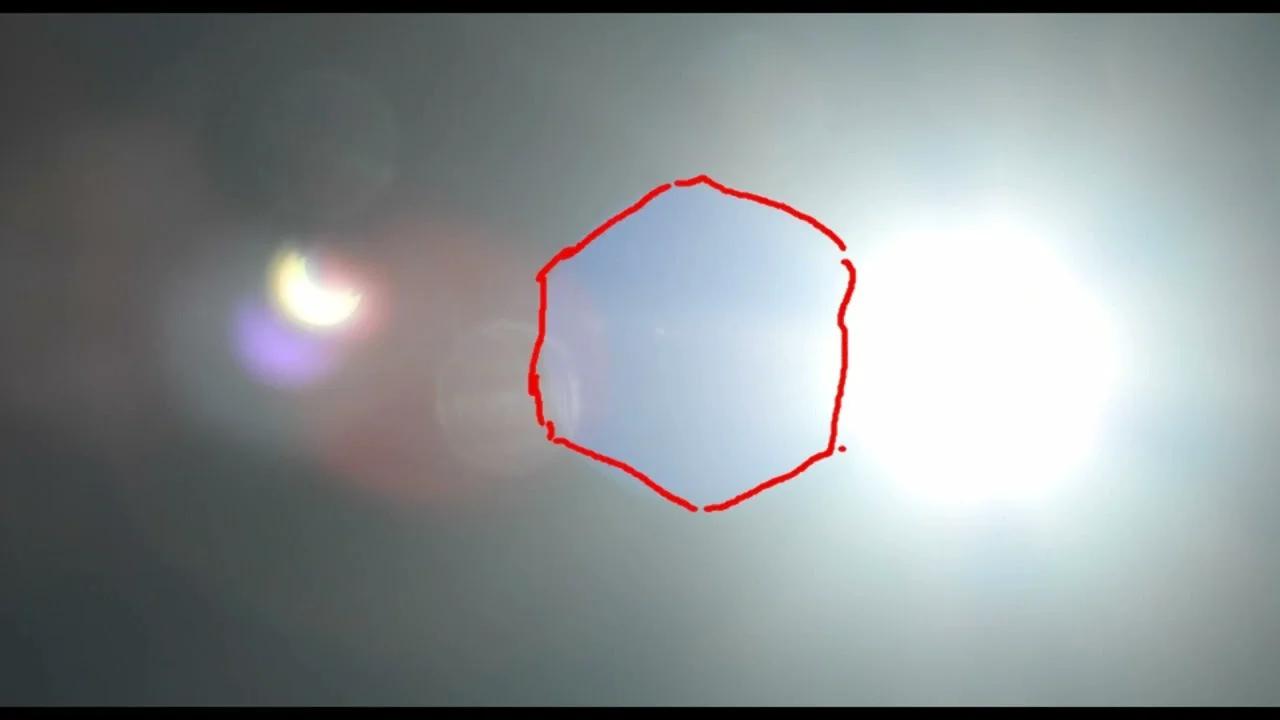 Hexagonal Sun in 2023 Solar Eclipse