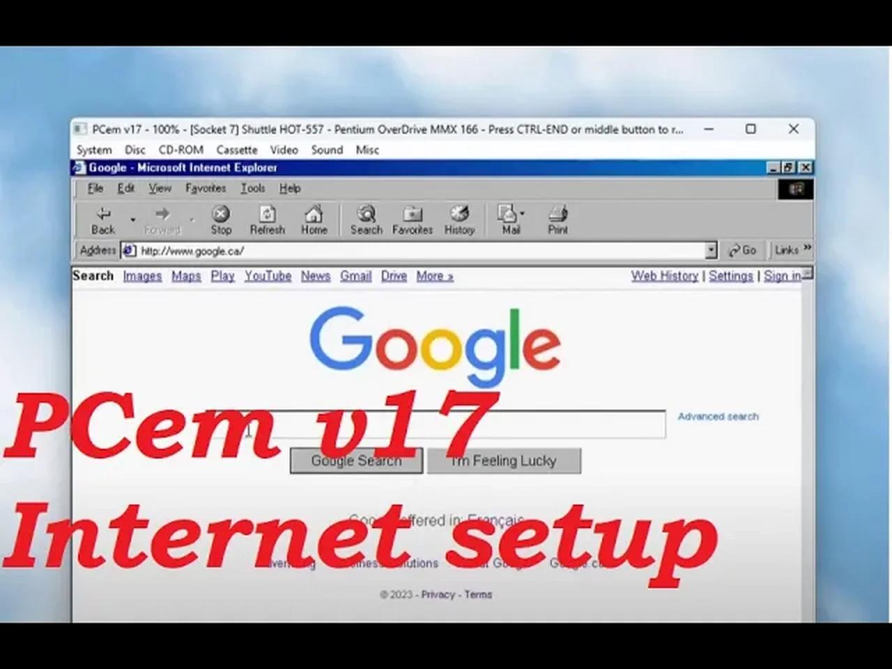PCem v17 VM Internet setup
